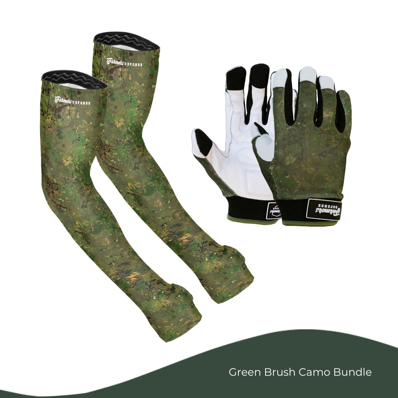 Green Brush Camo - Bundle - Protection Sleeves & Gloves – Farmers Defense